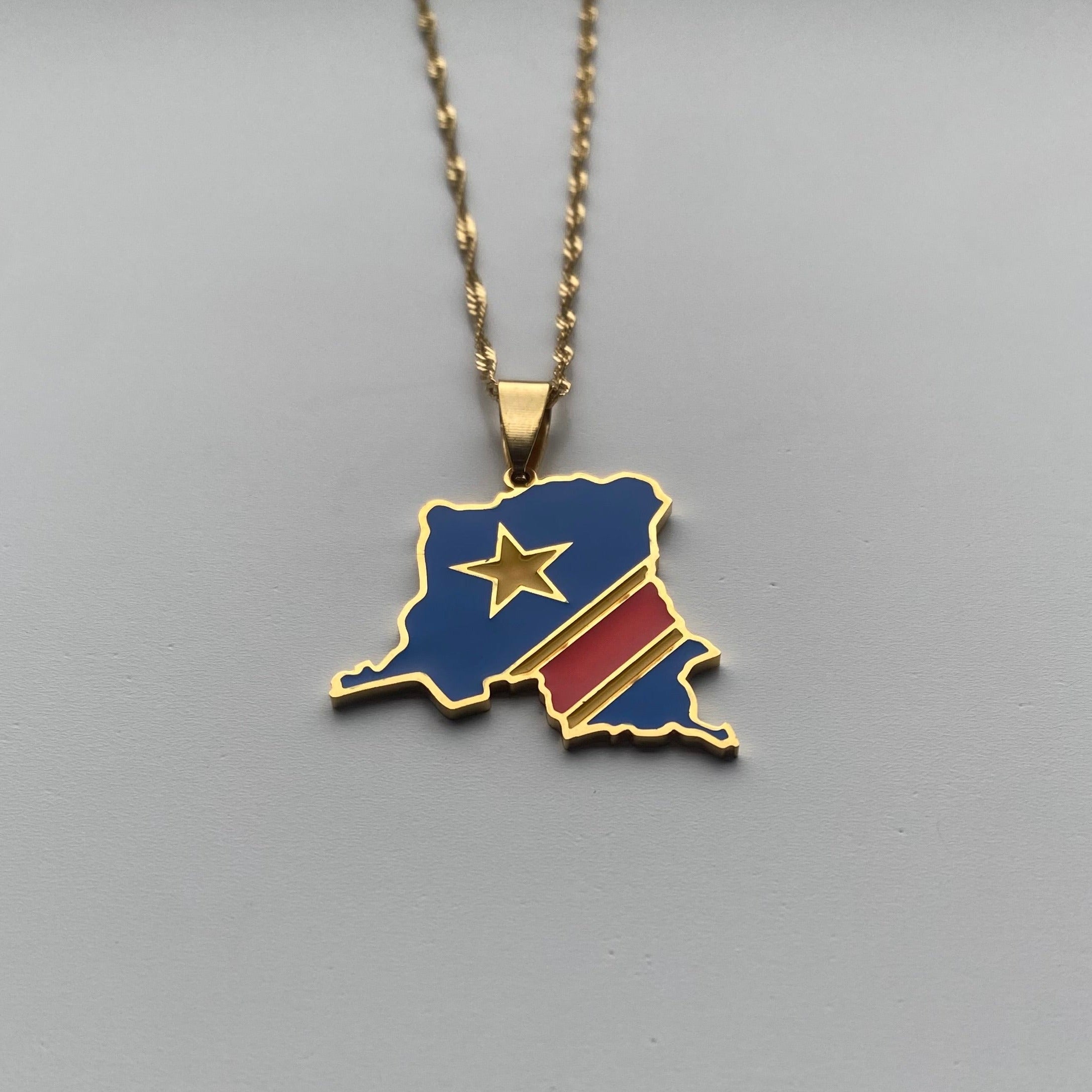DRC Congo Necklace - Flag – Loussra Jewels