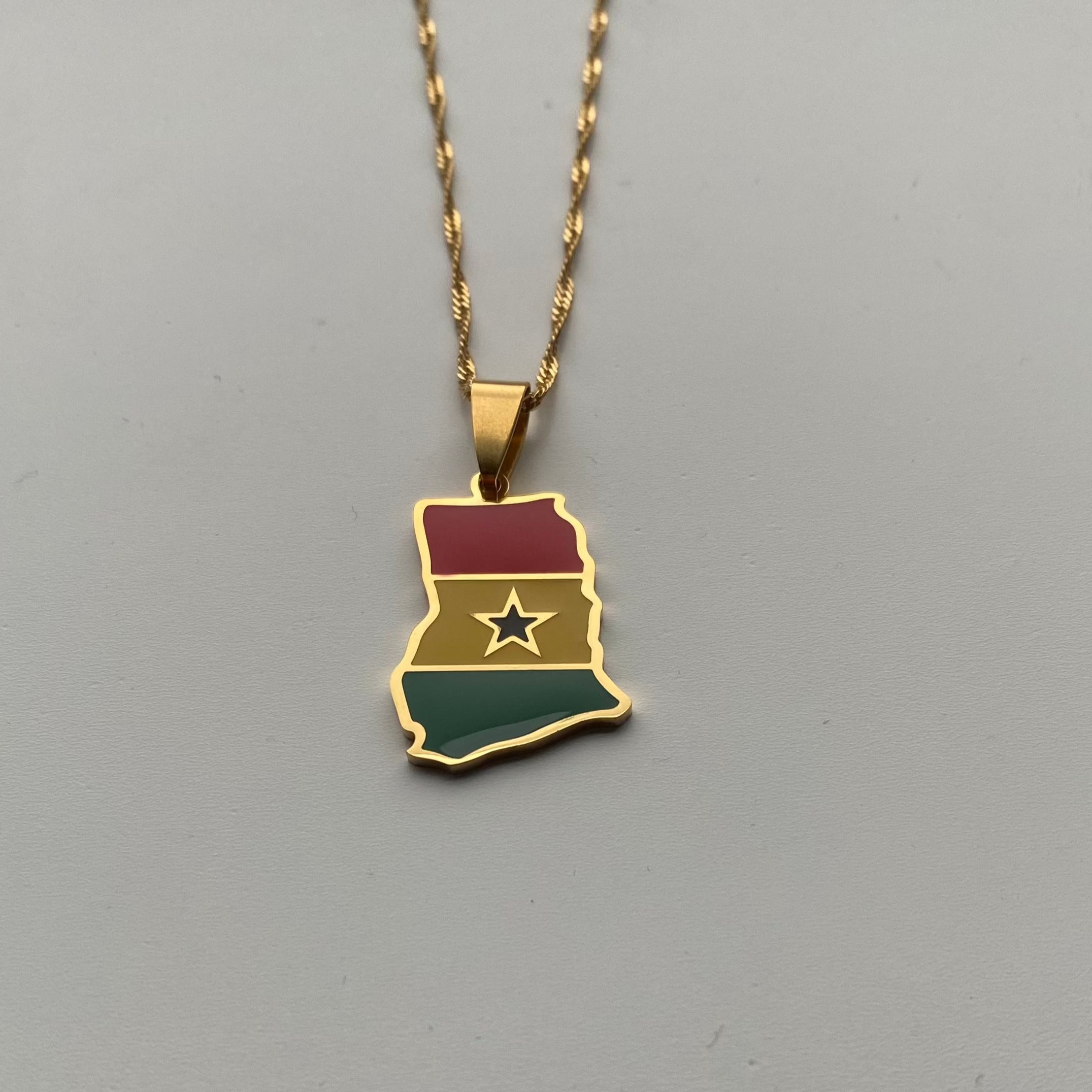 Ghana Necklace - Flag – Loussra Jewels